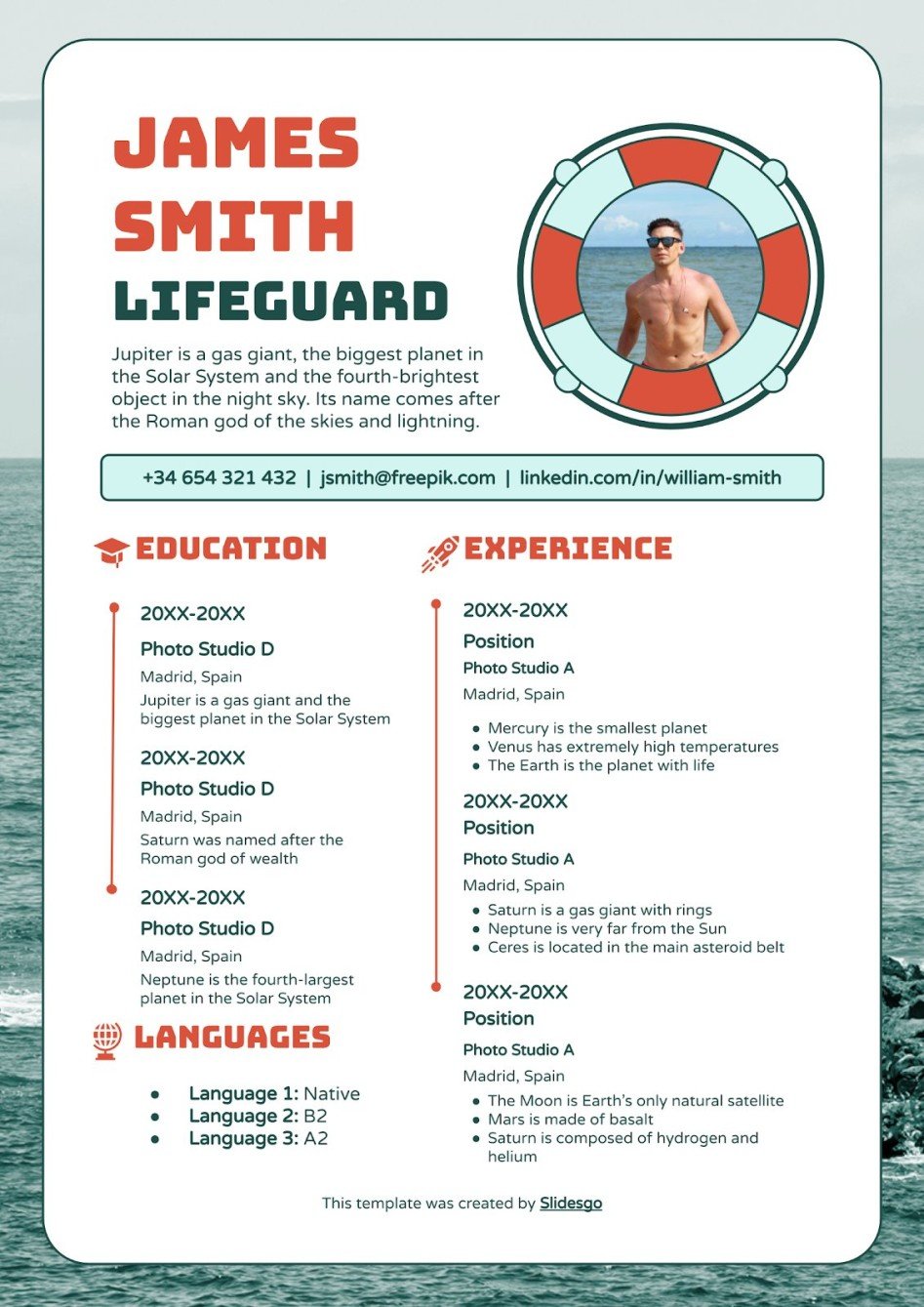 Beach Lifeguard CV Presentation