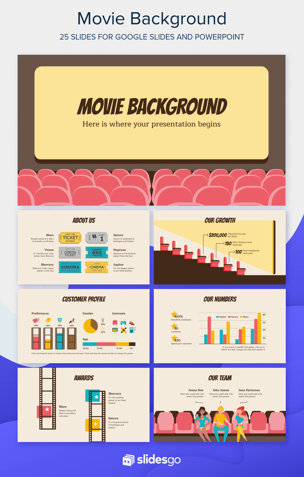 Movie Background Google Slides Theme & PowerPoint Template