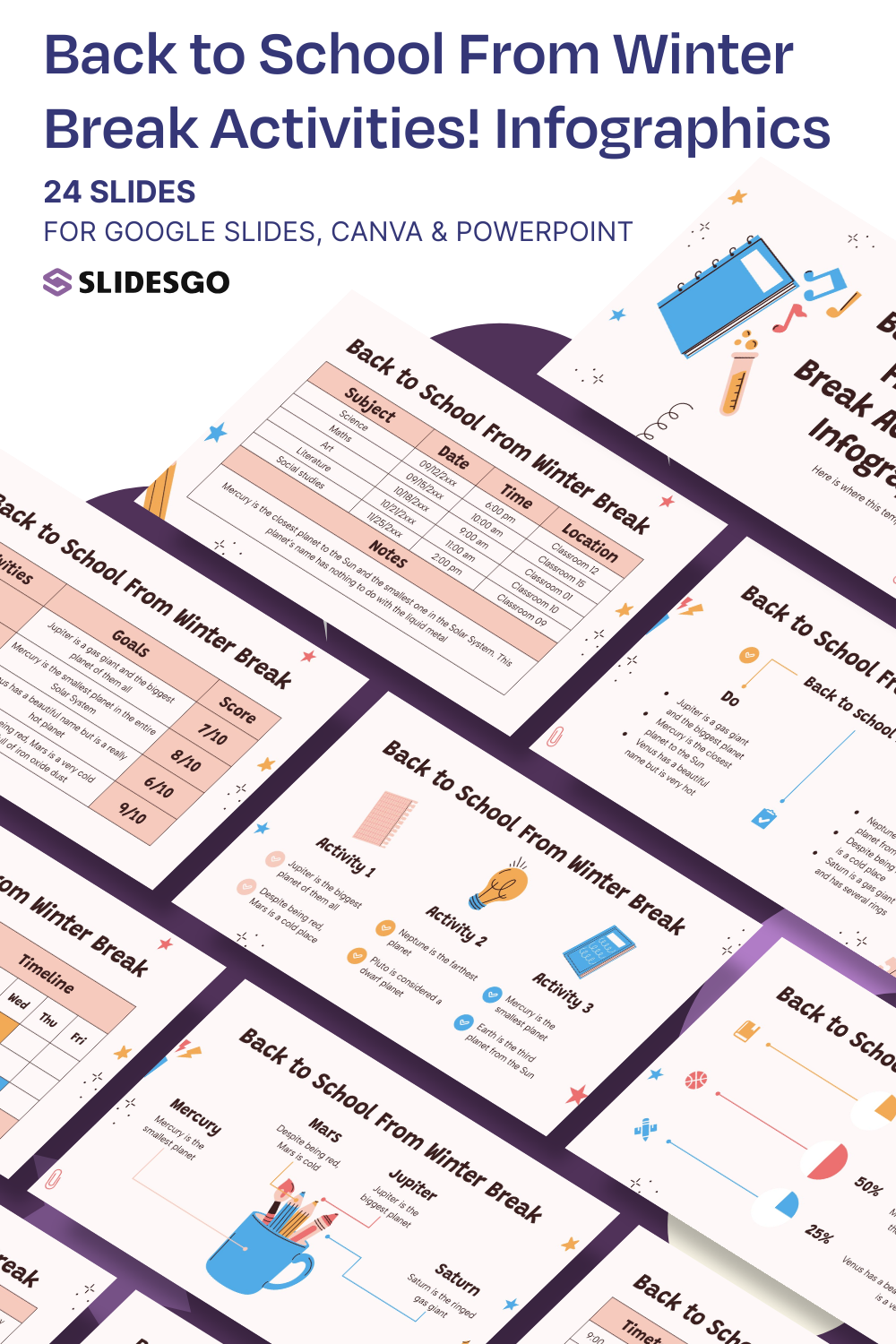 Back to School From Winter Break Infographics Presentation