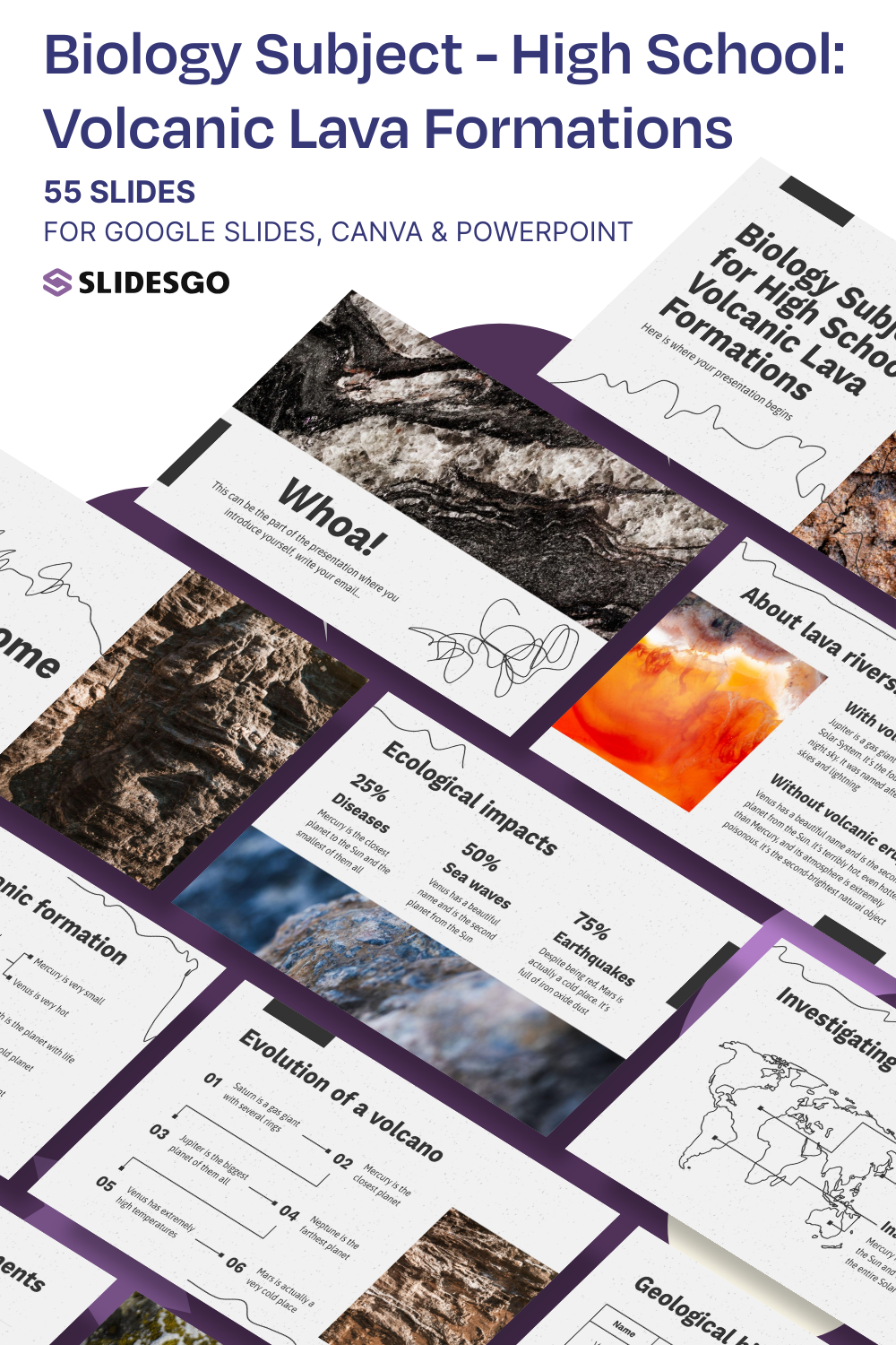 Biology Subject: Volcanic Lava Formations Presentation