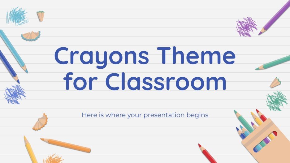 Crayons Theme for Classroom Presentation