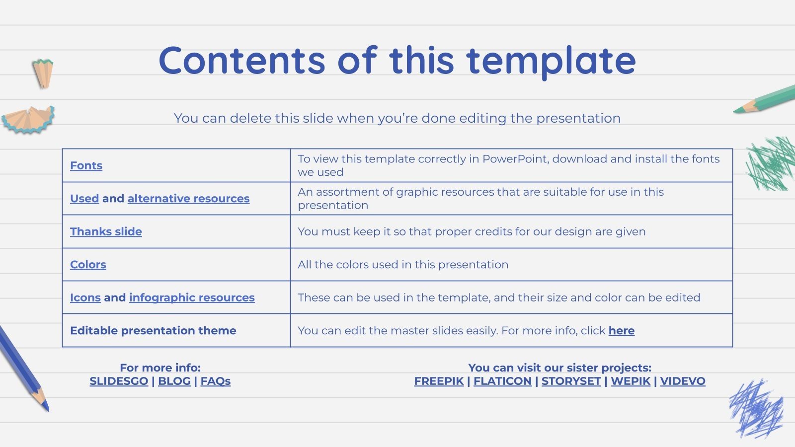 Crayons Theme for Classroom Presentation