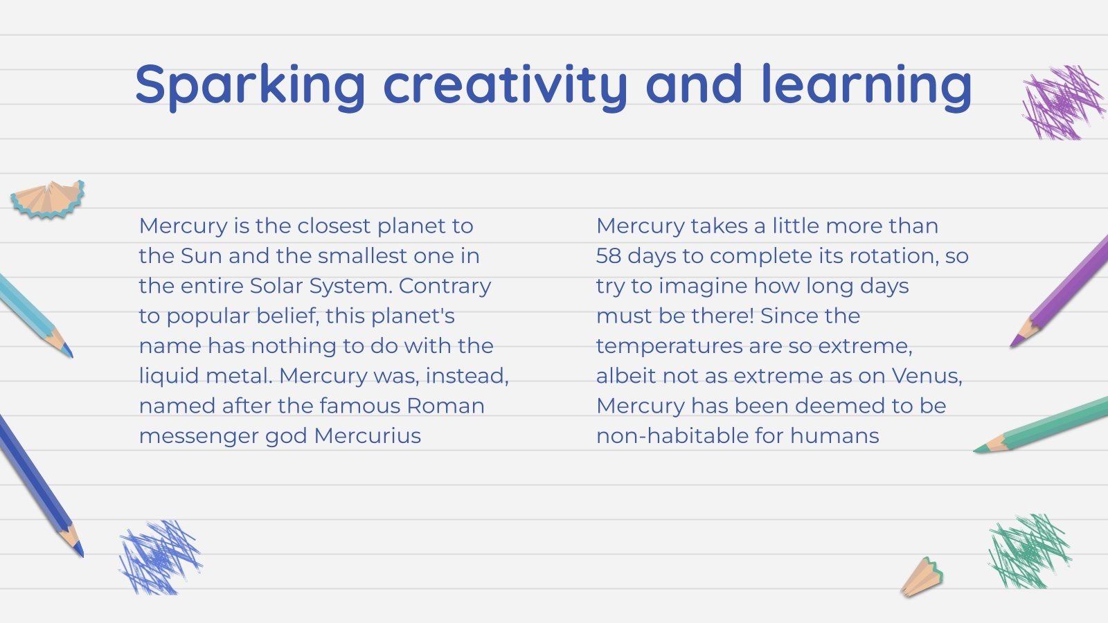 Crayons Theme for Classroom Presentation