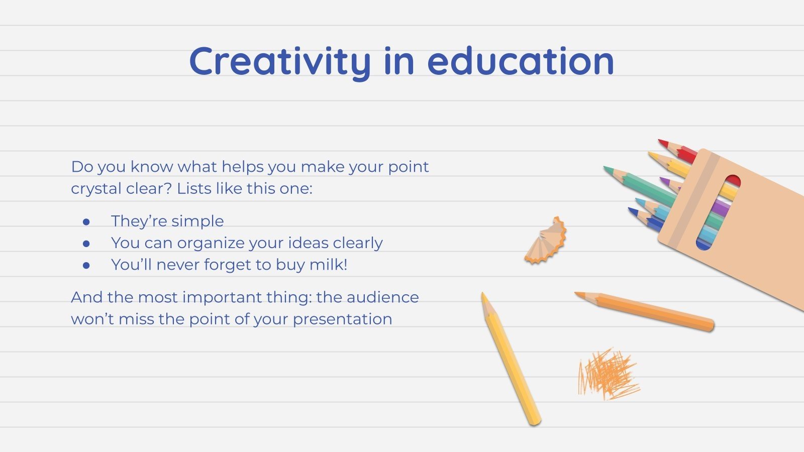 Crayons Theme for Classroom Presentation