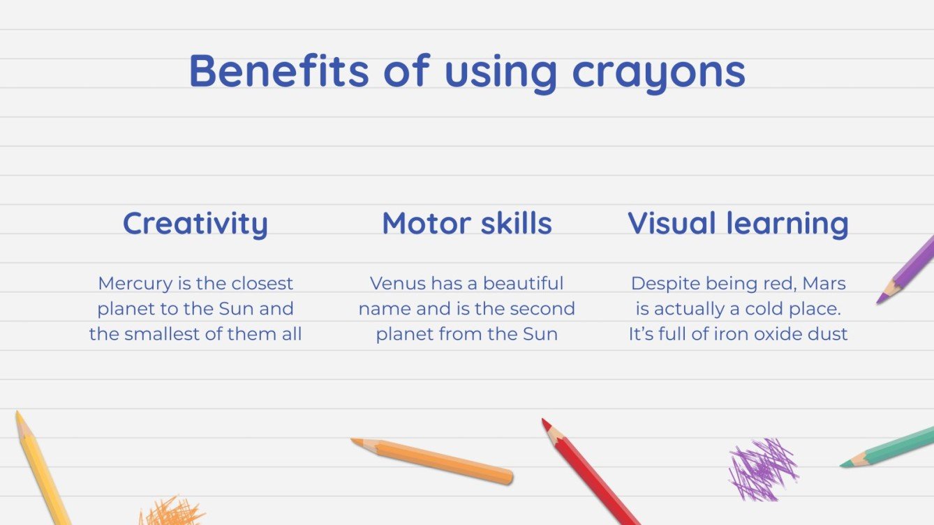 Crayons Theme for Classroom Presentation
