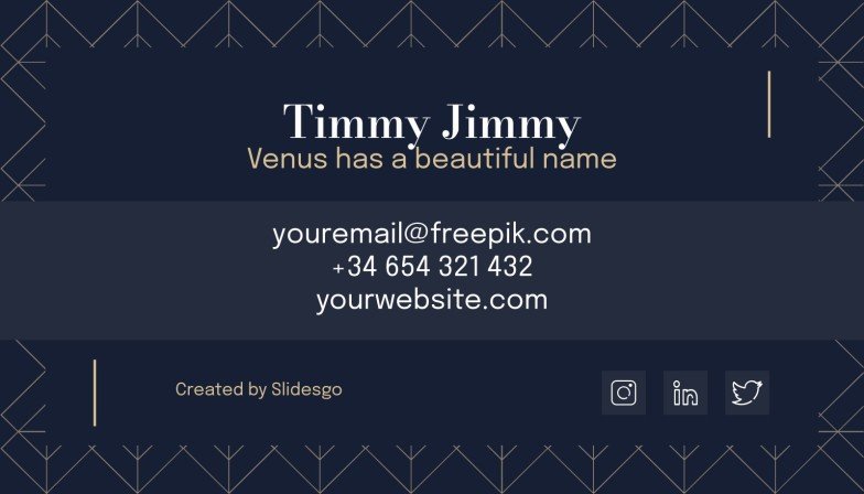 Financial Controller Business Card Presentation