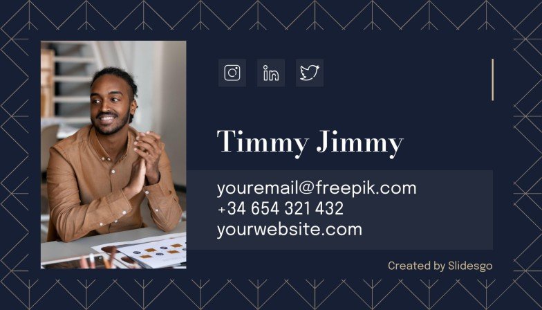 Financial Controller Business Card Presentation