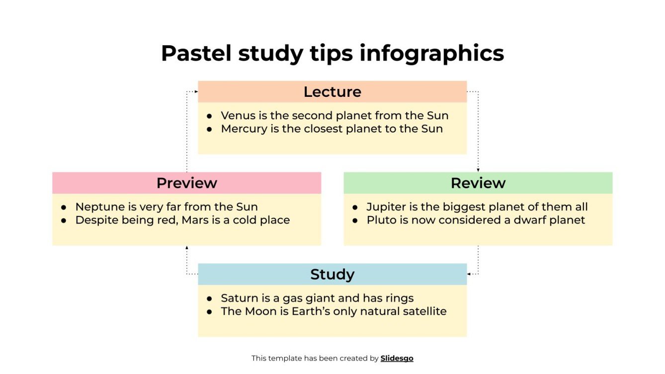 Pastel Study Tips Infographics | Google Slides
