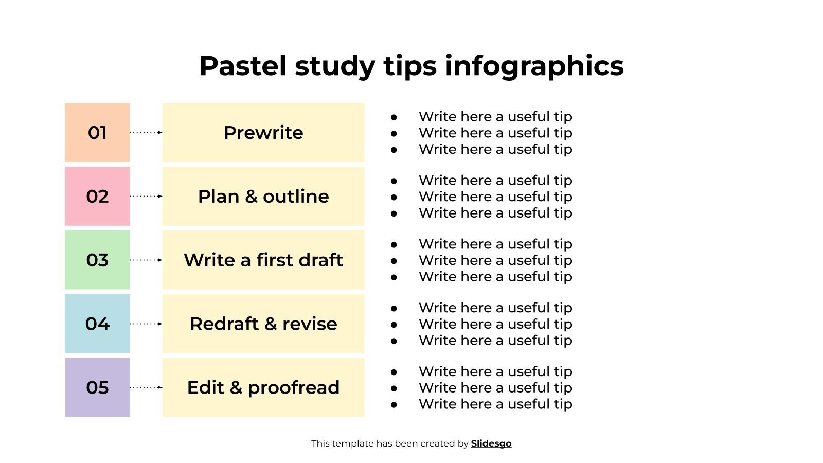 Pastel Study Tips Infographics | Google Slides