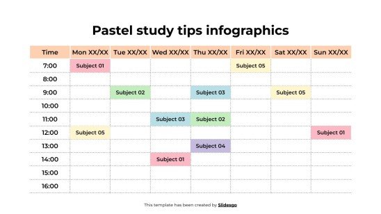 Pastel Study Tips Infographics | Google Slides