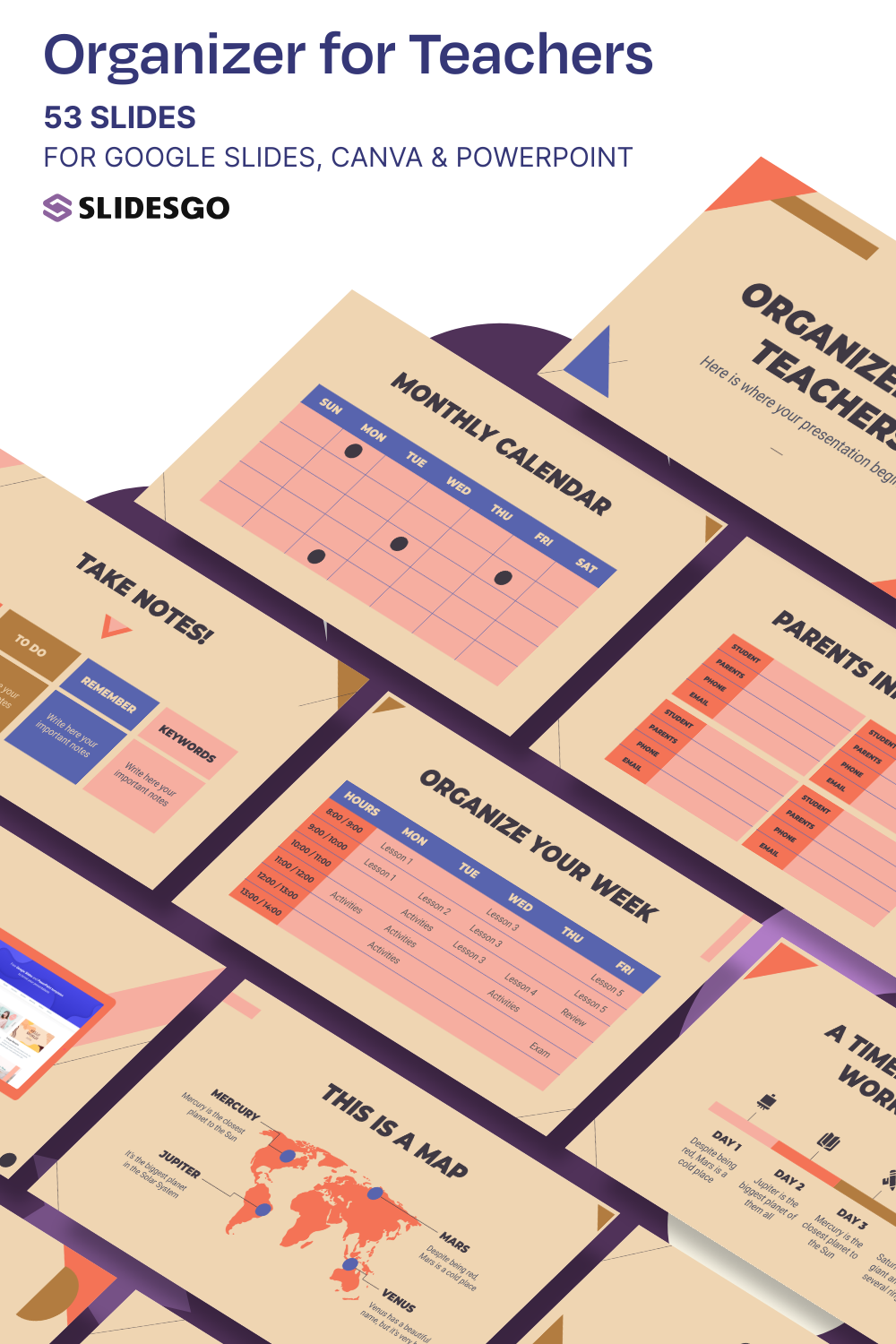 Page 2 | Organizer for Teachers Google Slides and PowerPoint template