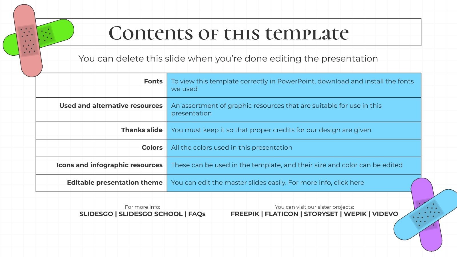 Colorful Band-Aid Style Healthcare Center Presentation