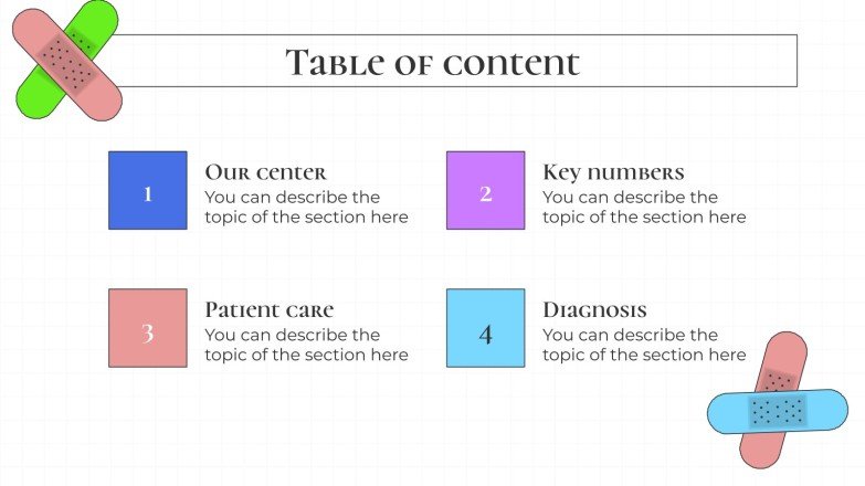 Colorful Band-Aid Style Healthcare Center Presentation