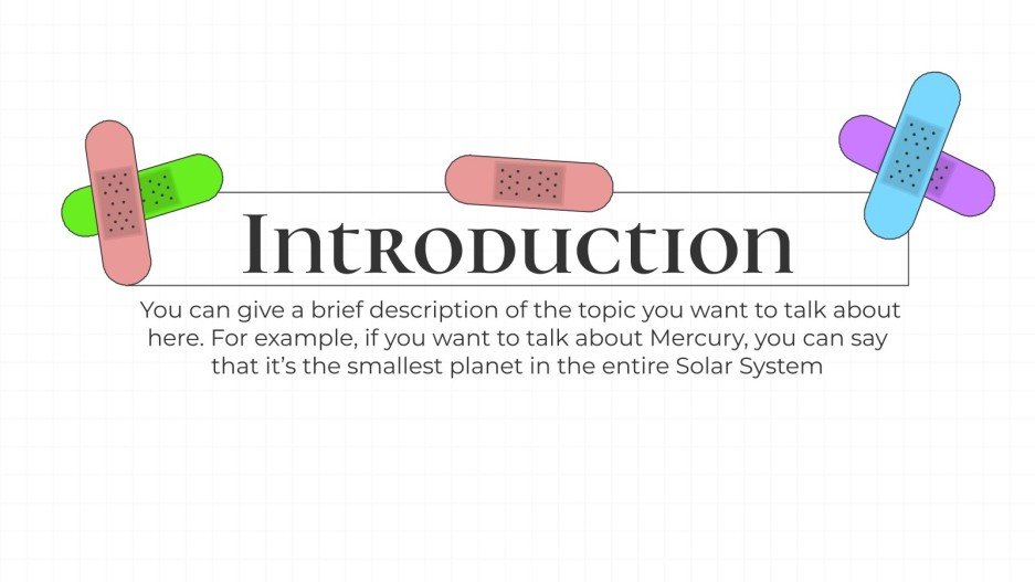 Colorful Band-Aid Style Healthcare Center Presentation