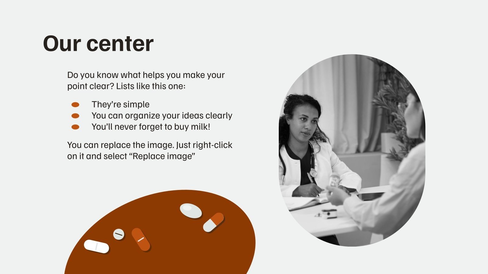 Medical Pills Simple Style Healthcare Center Presentation