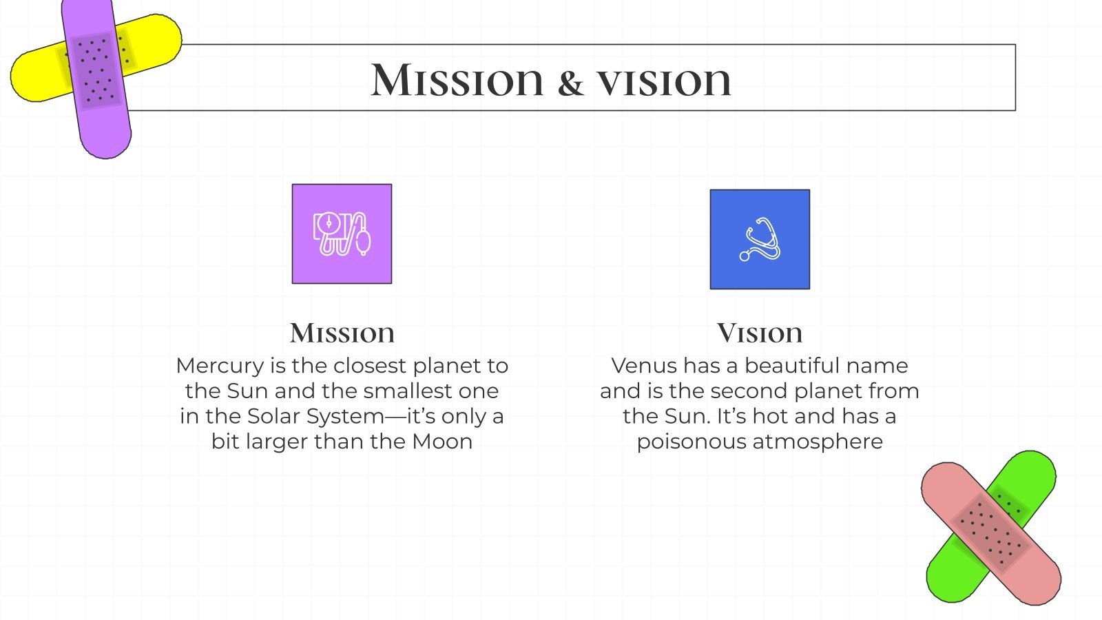 Colorful Band-Aid Style Healthcare Center Presentation