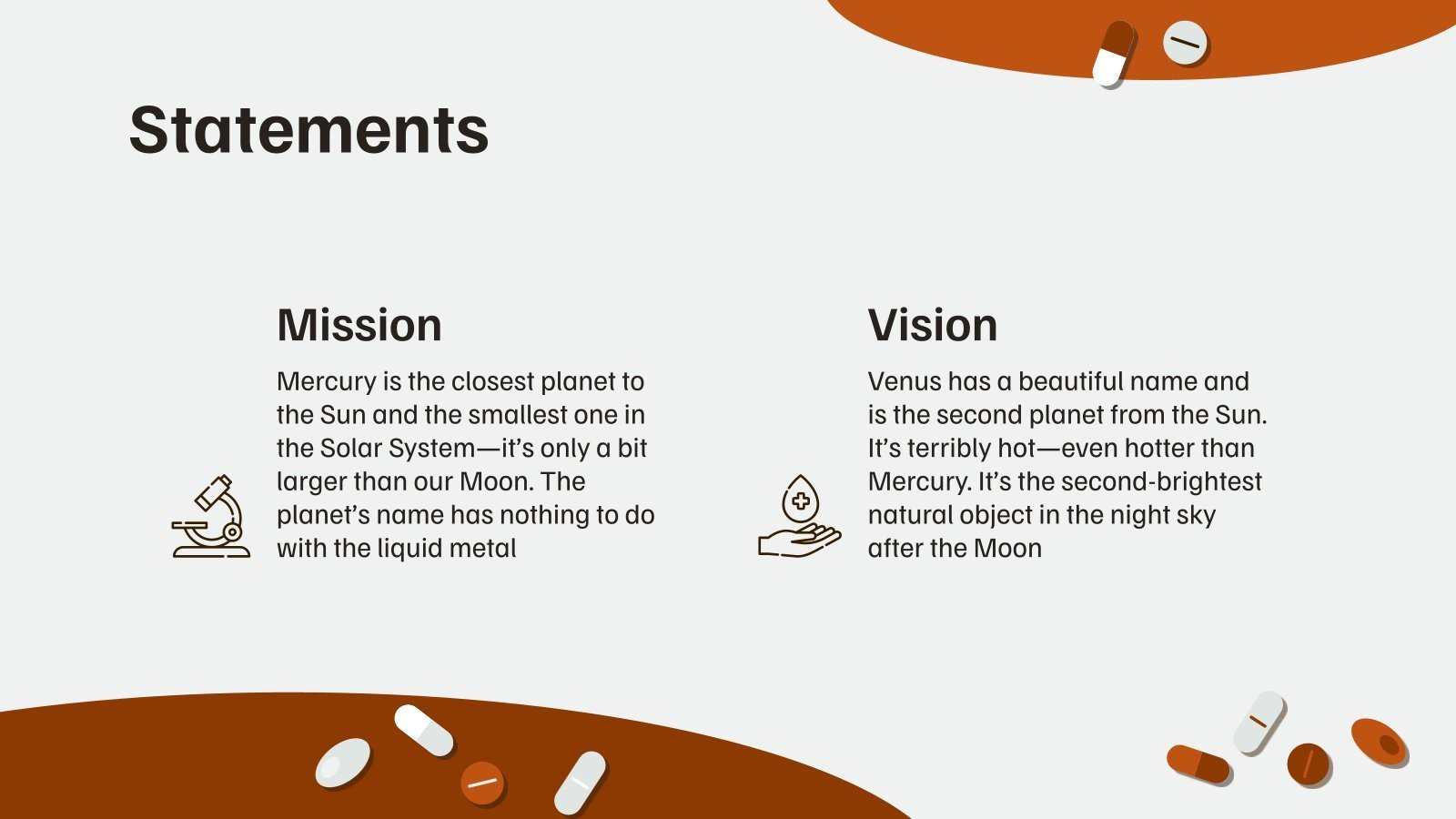 Medical Pills Simple Style Healthcare Center Presentation