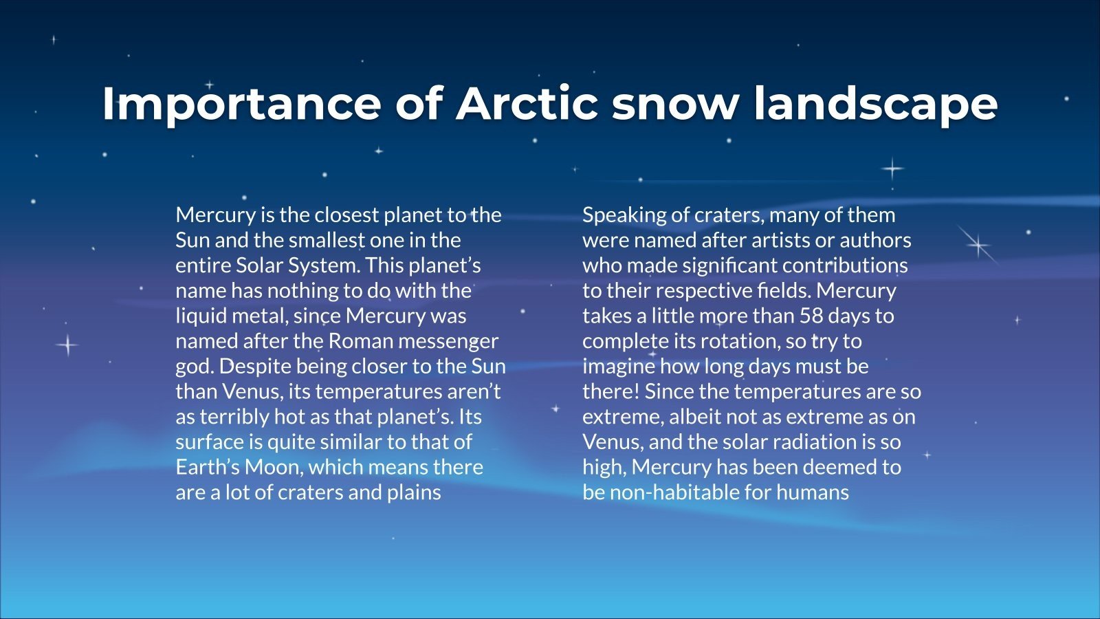 Arctic Snow Landscape Presentation