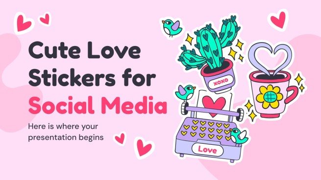 Cute Love Stickers for Social Media Presentation
