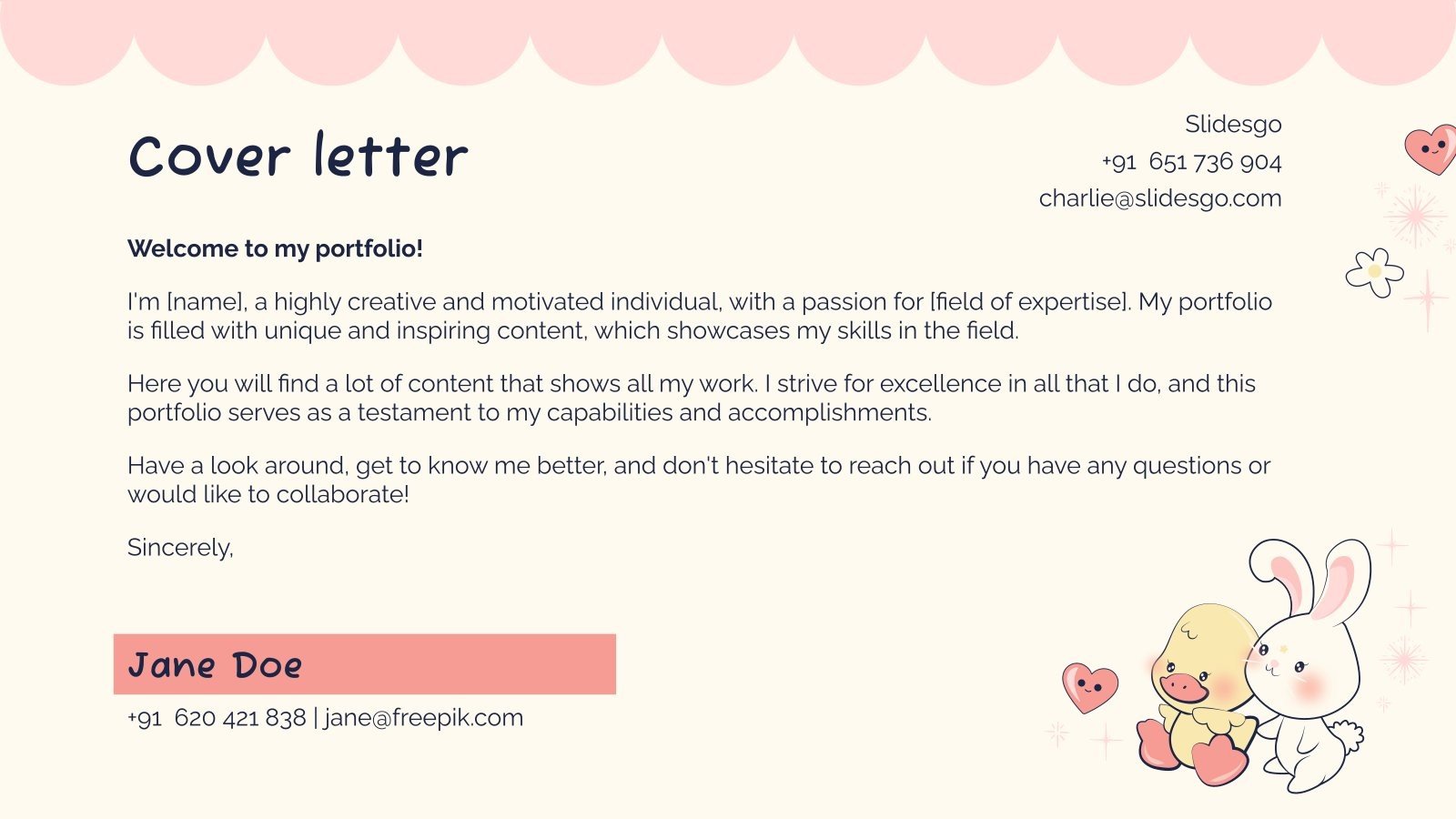 Cute Kawaii Style Portfolio Presentation