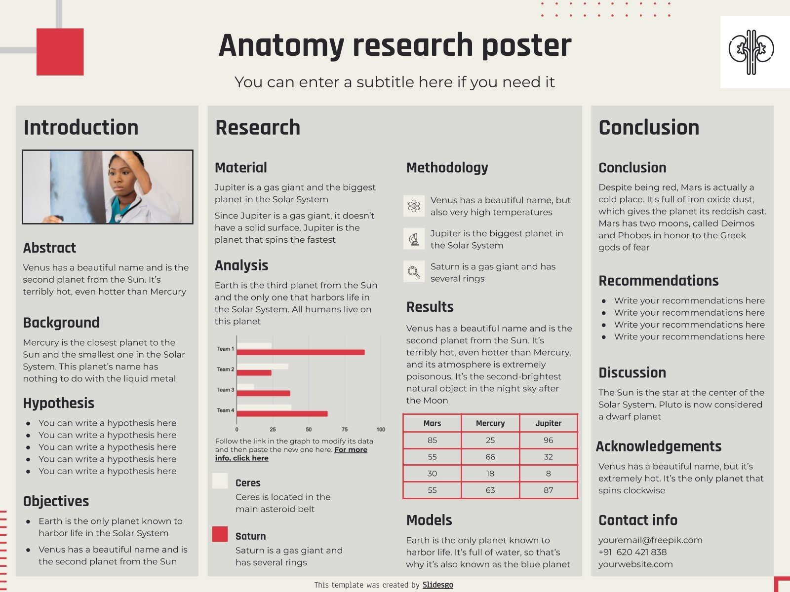 Anatomy Poster for College Students Presentation