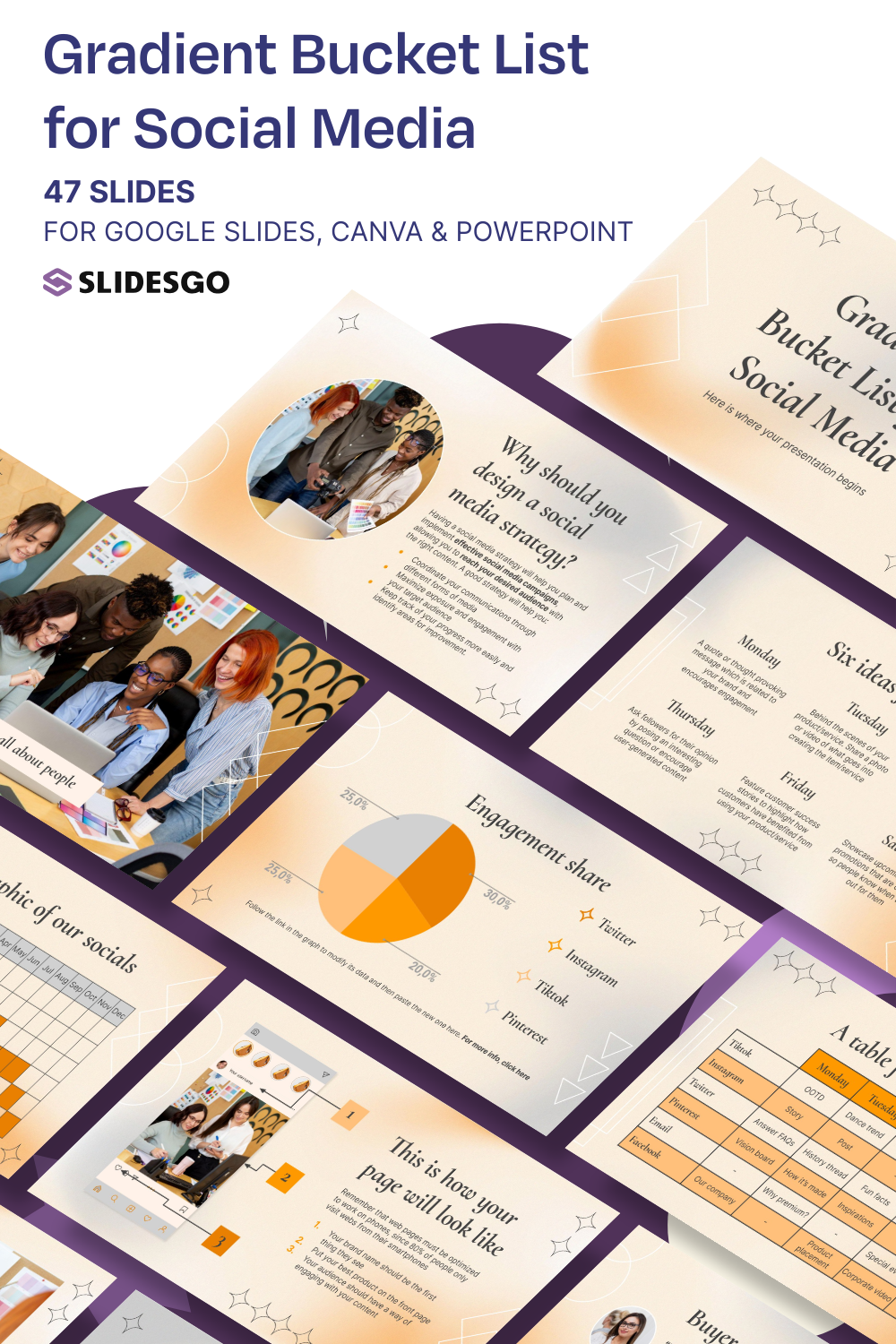 Gradient Bucket List for Social Media Presentation