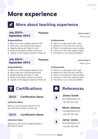 Teacher's Career Path CV Presentation