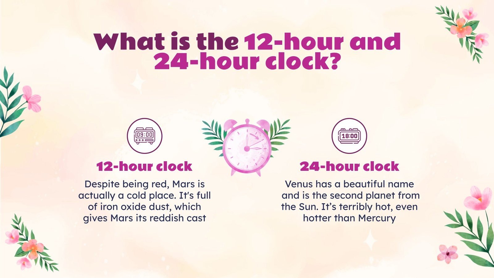 Clock Learning Activities for Pre-K Presentation