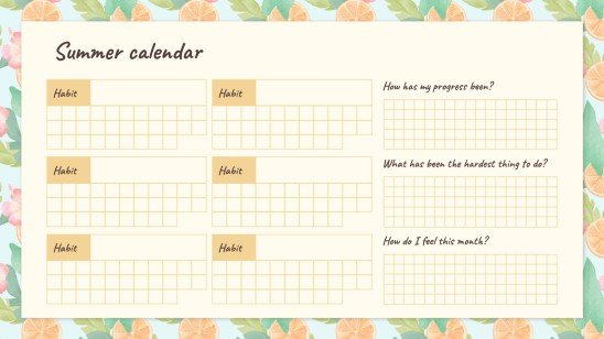 Summer Calendar Presentation