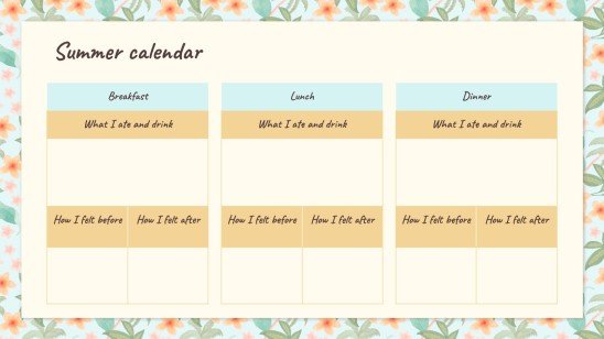 Summer Calendar Presentation