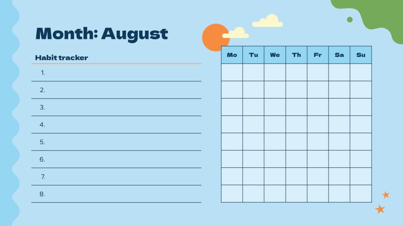 August Calendar Presentation