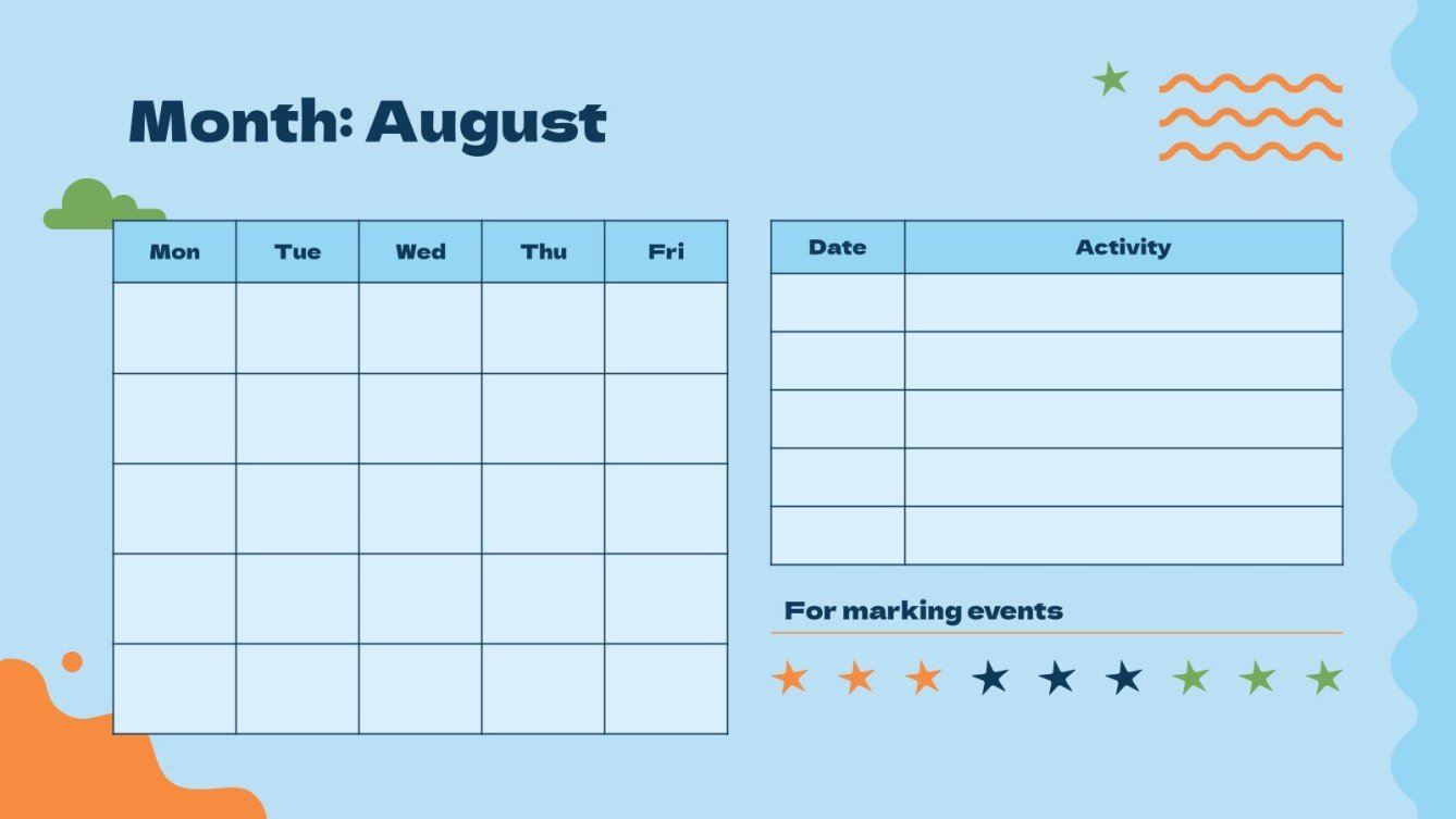 August Calendar Presentation