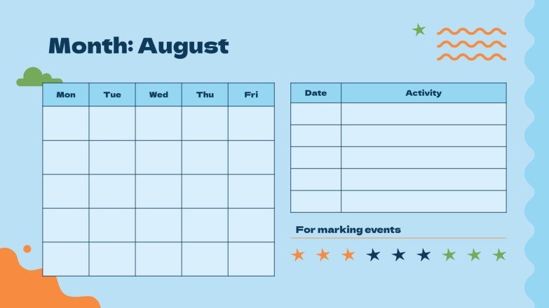 August Calendar Presentation