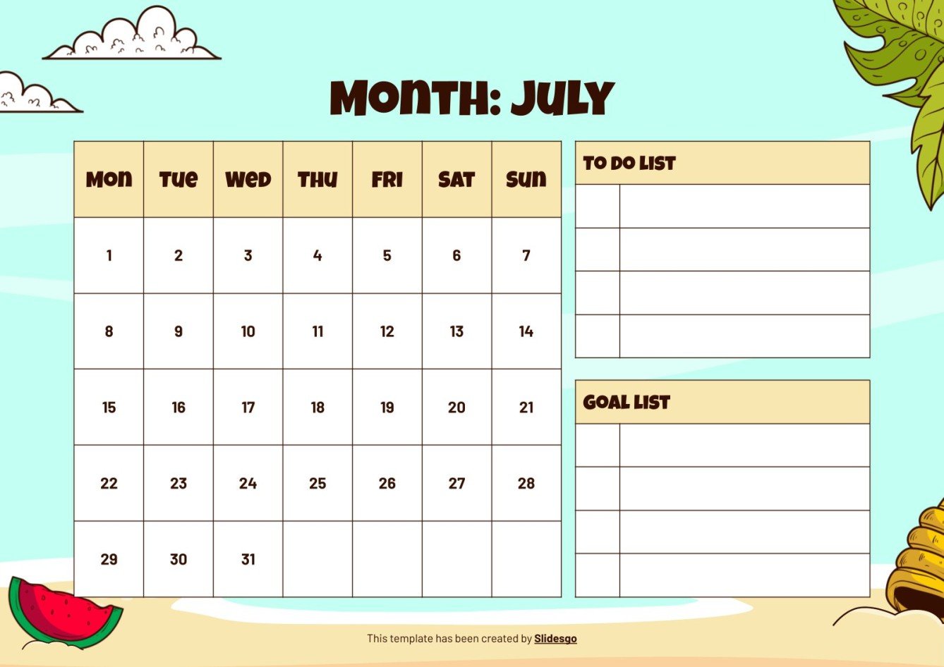 July Calendar Presentation