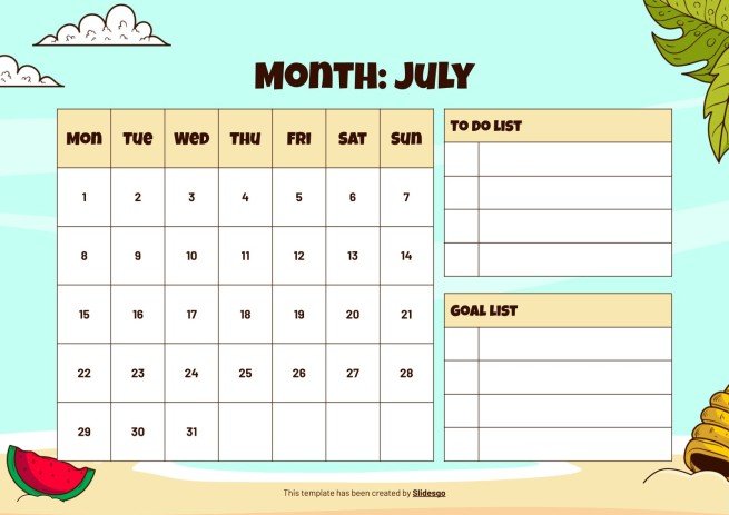 July Calendar Presentation