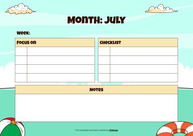 July Calendar Presentation