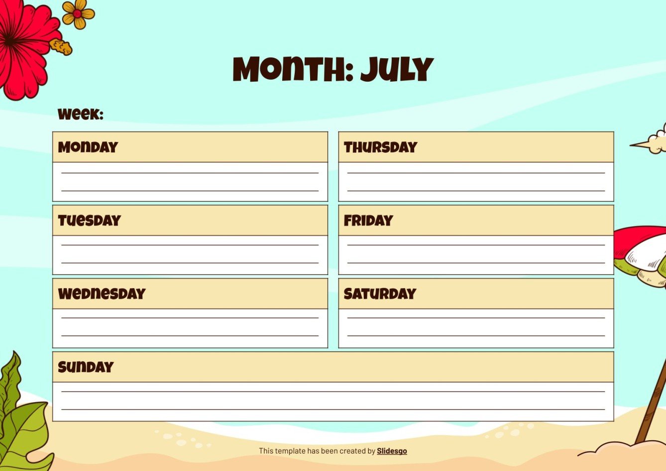 July Calendar Presentation