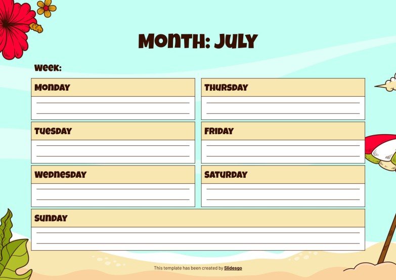 July Calendar Presentation