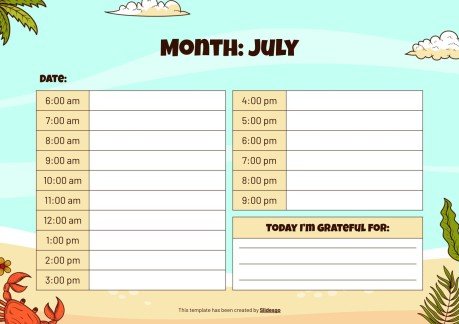 July Calendar Presentation
