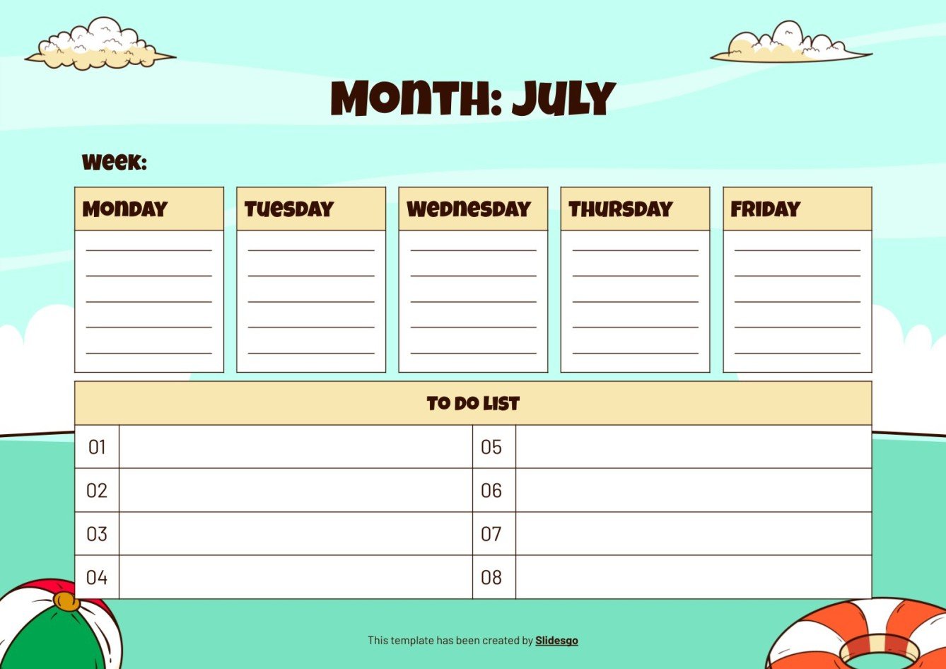 July Calendar Presentation