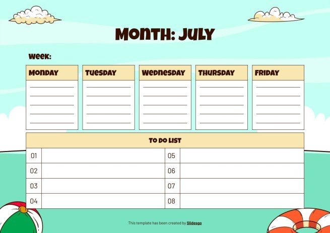 July Calendar Presentation