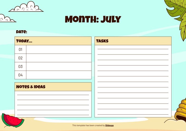 July Calendar Presentation