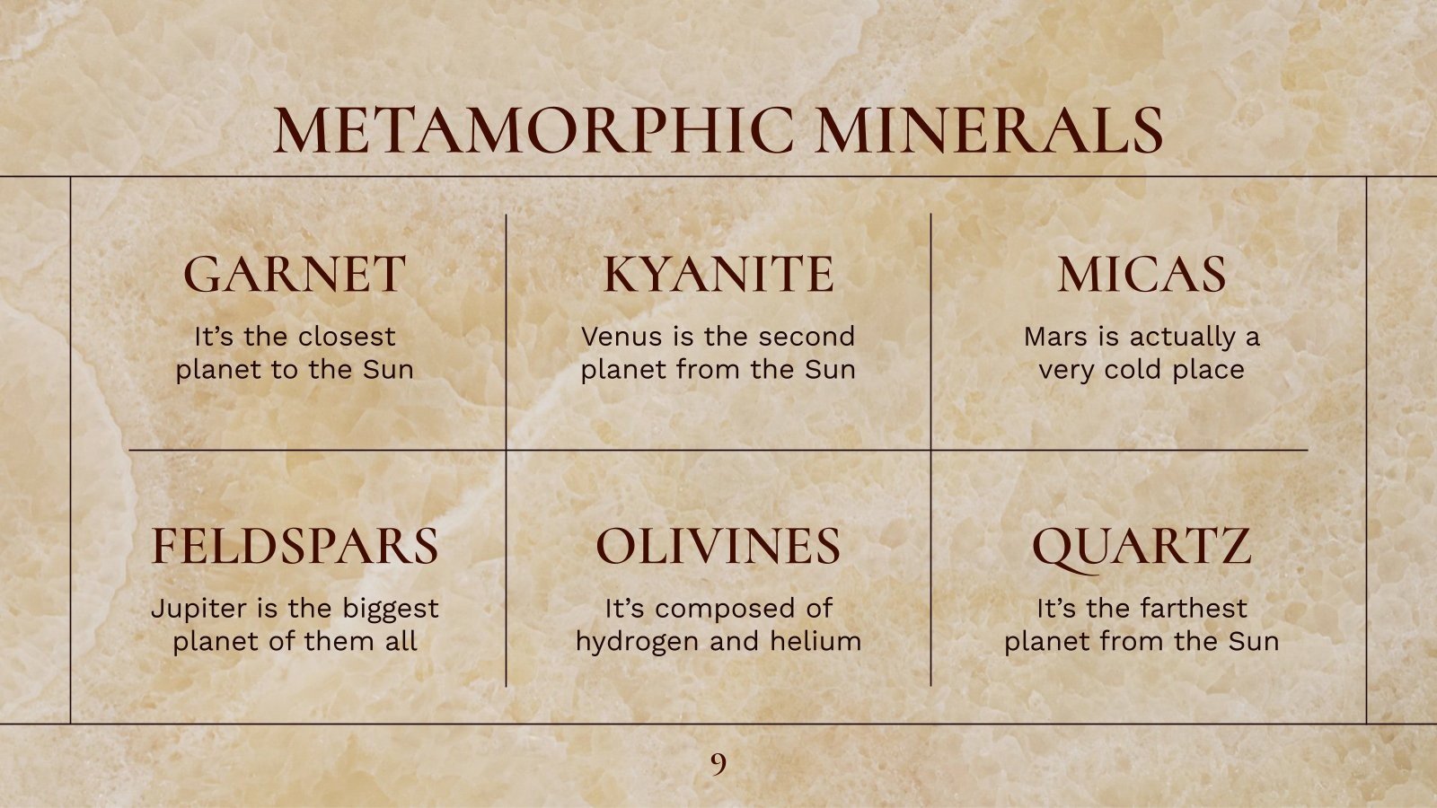 Presentación Minitema sobre tipos de rocas metamórficas