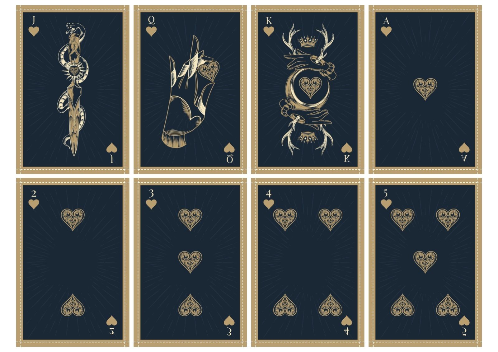 Tarot Aesthetic Printable Deck of Playing Cards Presentation