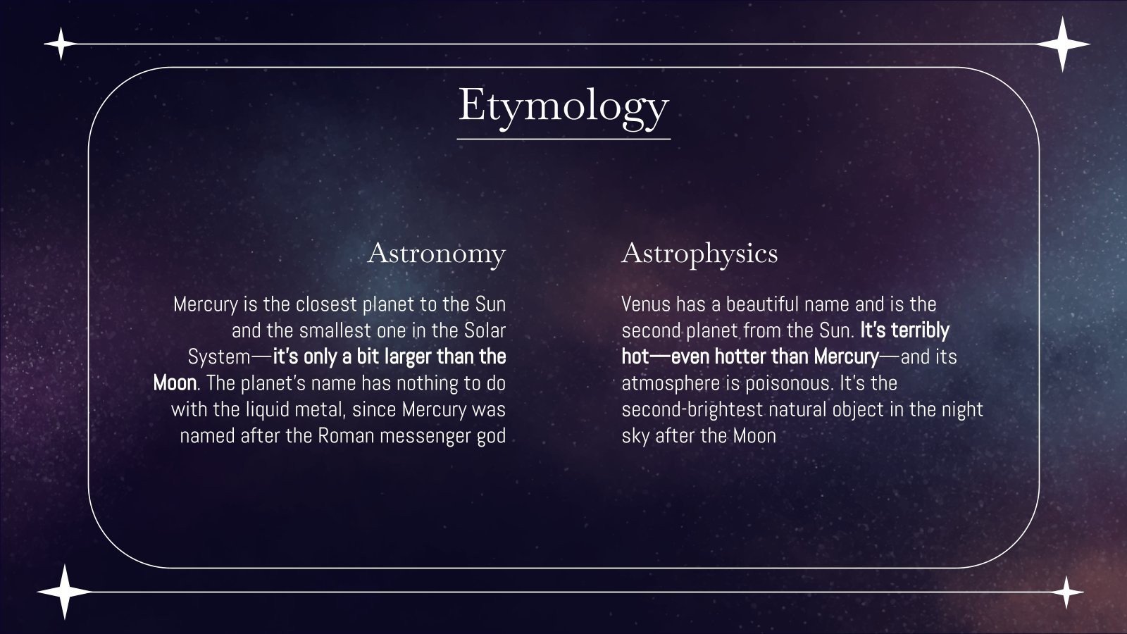 Astronomy Minitheme Presentation