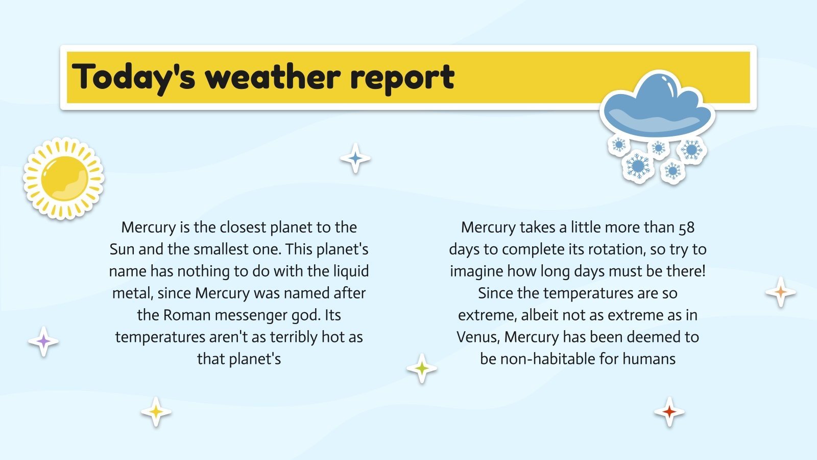 TV Show for School: Weather Forecast Presentation