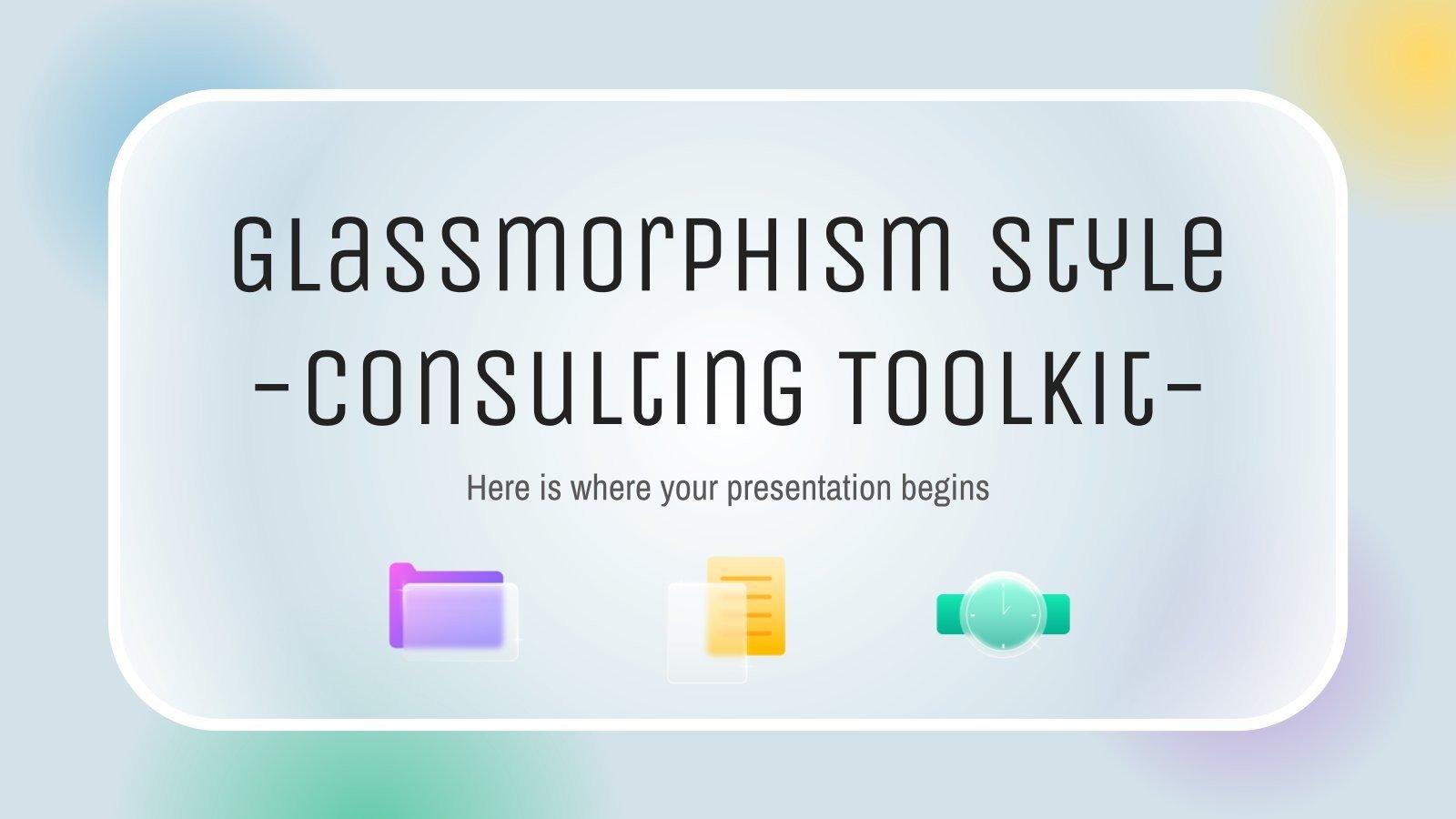 Glassmorphism-inspired Google Slides and PPT templates