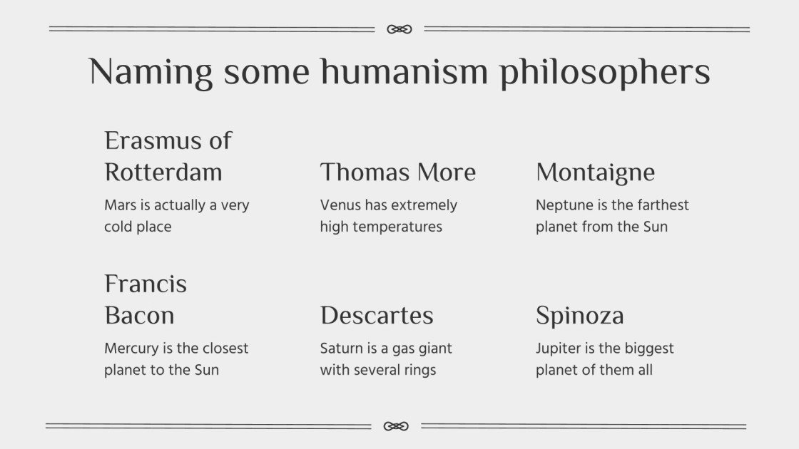 Humanism Philosophers Presentation