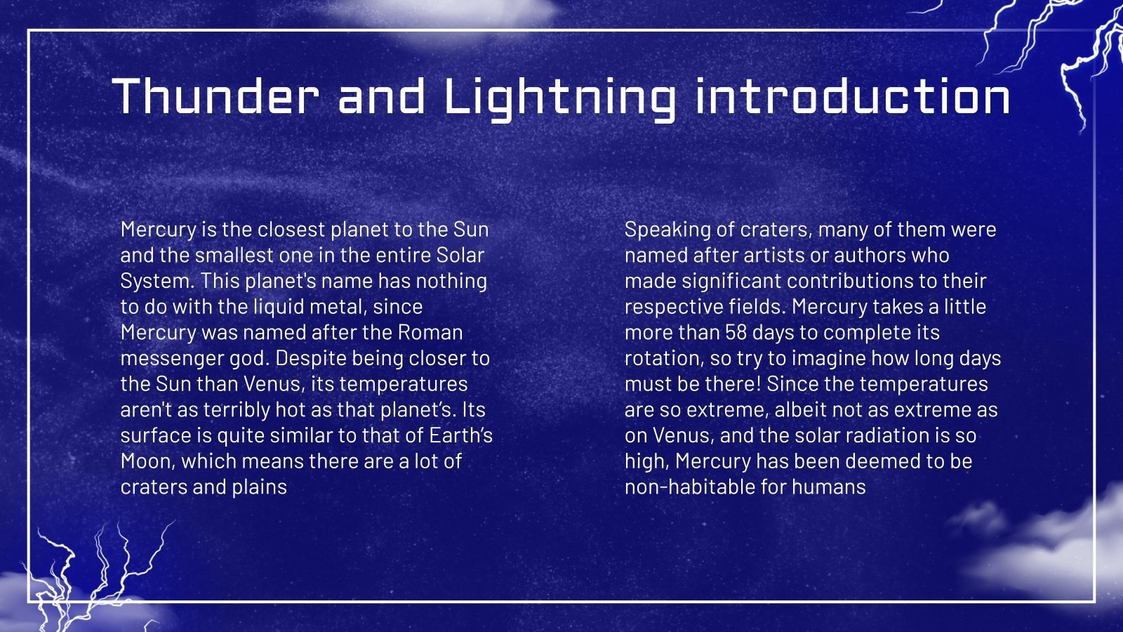 Thunder and Lightning Presentation