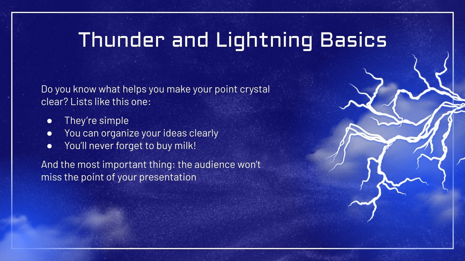Thunder and Lightning Presentation